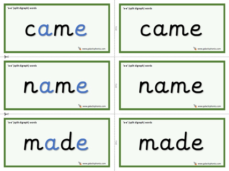 Free 'a-e' (split digraph) worksheets and games - Galactic Phonics