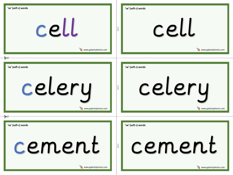 soft c phonics worksheets and games - Galactic Phonics