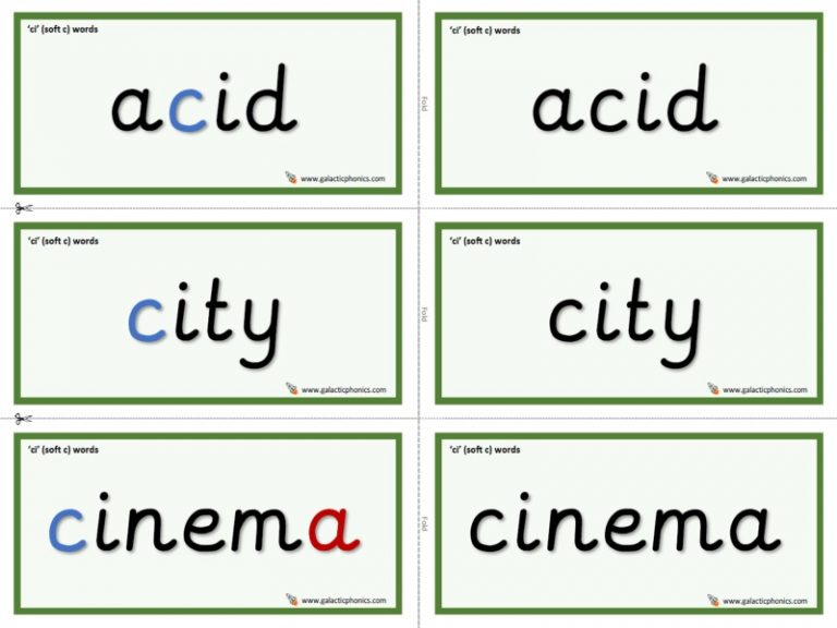 soft c phonics worksheets and games - Galactic Phonics