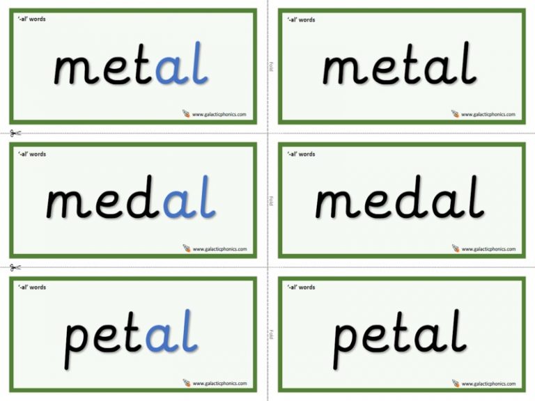 -al phonics worksheets and games - Galactic Phonics