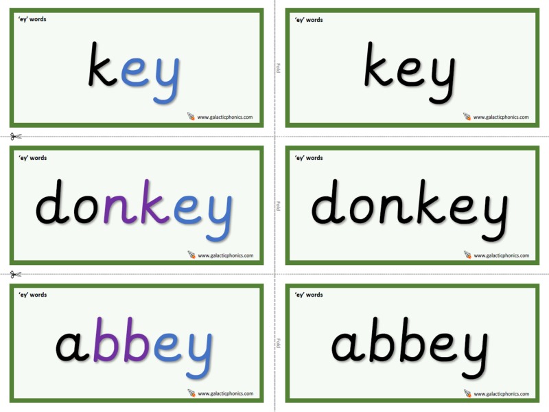 Free 'ey' phonics worksheets and games - Galactic Phonics