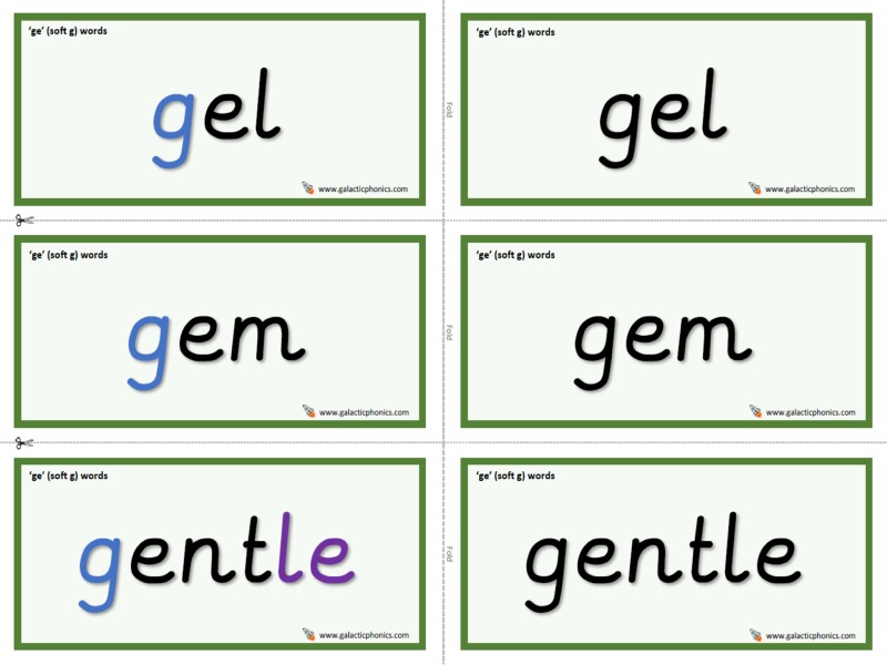 soft g phonics worksheets and games - Galactic Phonics
