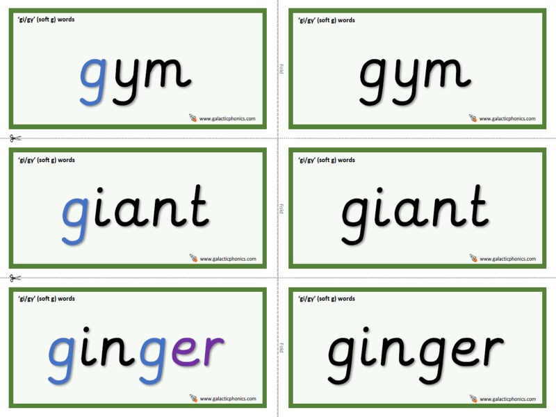 soft g phonics worksheets and games - Galactic Phonics