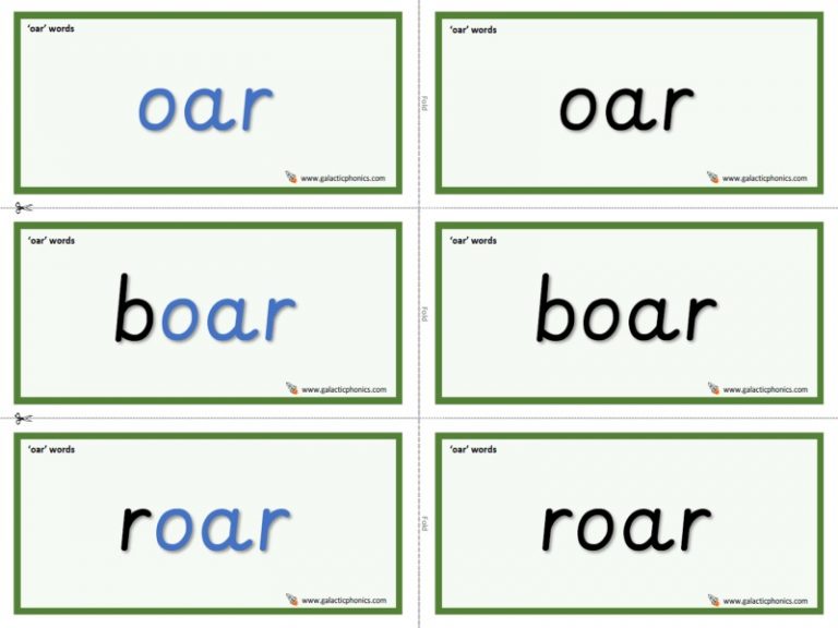 oar phonics worksheets and games - Galactic Phonics
