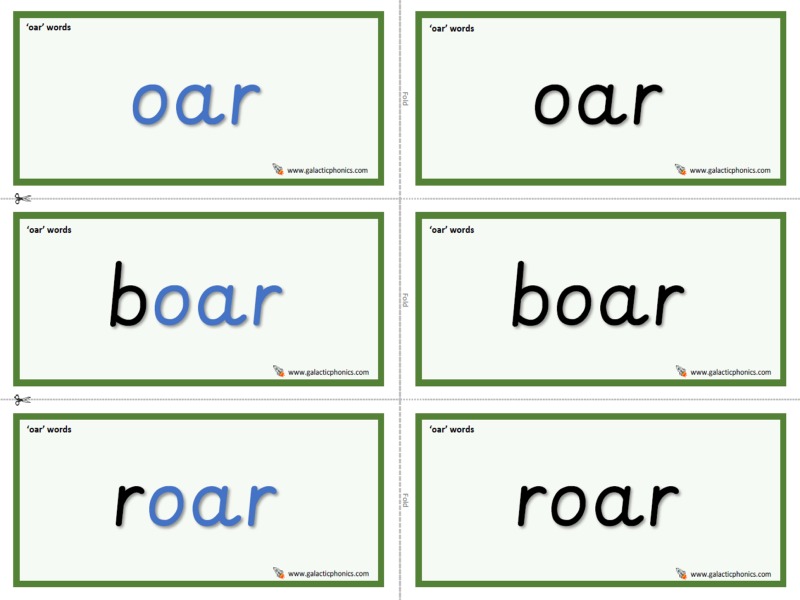 oar phonics worksheets and games - Galactic Phonics