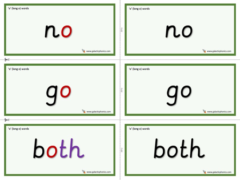 long o worksheets and games - Galactic Phonics