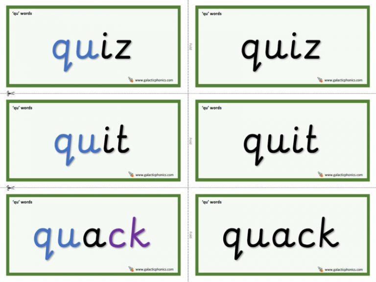 qu phonics worksheets and games - Galactic Phonics