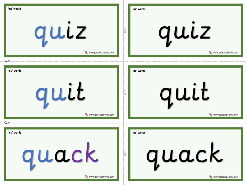 qu phonics worksheets and games - Galactic Phonics