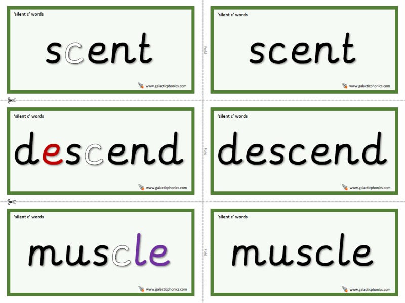 year 3 year 4 silent c phonics worksheets and games - Galactic Phonics