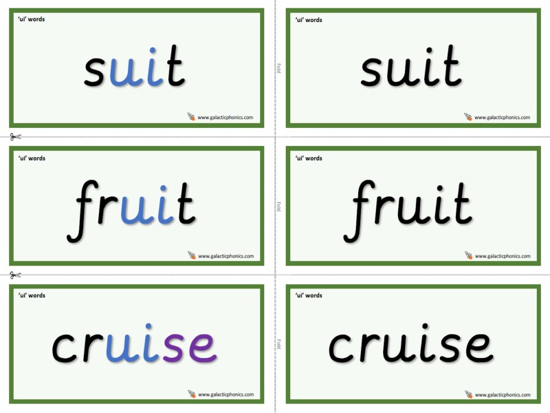 long u phonics worksheets and games - Galactic Phonics