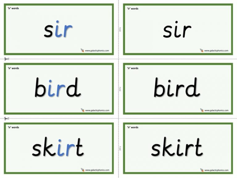 'ir' phonics worksheets and games - Galactic Phonics