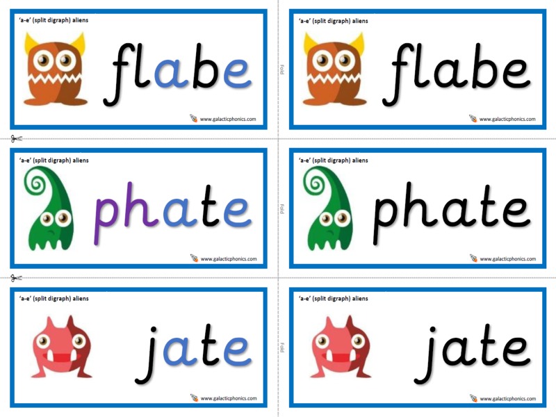 Free 'a-e' (split digraph) worksheets and games - Galactic Phonics