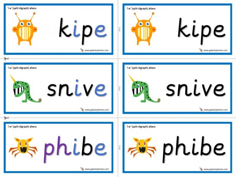 Free 'i-e' (split digraph) worksheets and games - Galactic Phonics