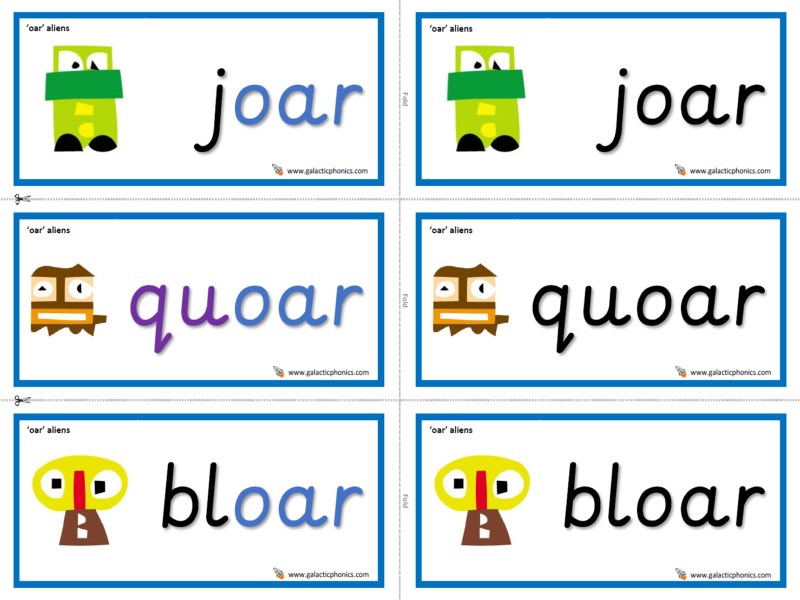 oar phonics worksheets and games - Galactic Phonics