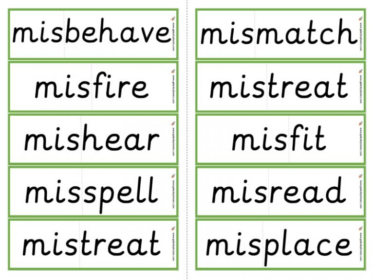 mis- prefix worksheets and resources - Galactic Phonics