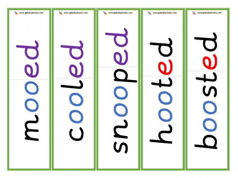 Free 'oo' (long u) worksheets and games - Galactic Phonics