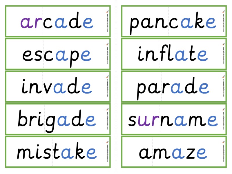 Free 'a-e' (split digraph) worksheets and games - Galactic Phonics