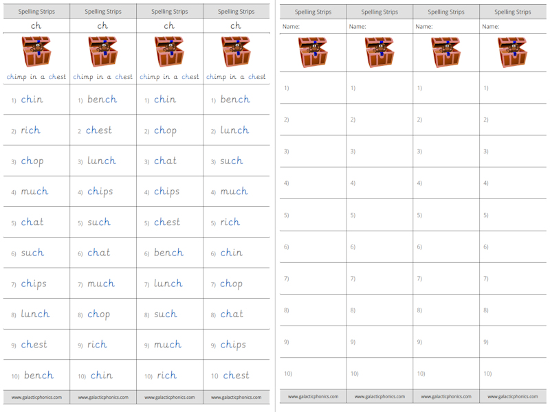 ch worksheets and games - Galactic Phonics