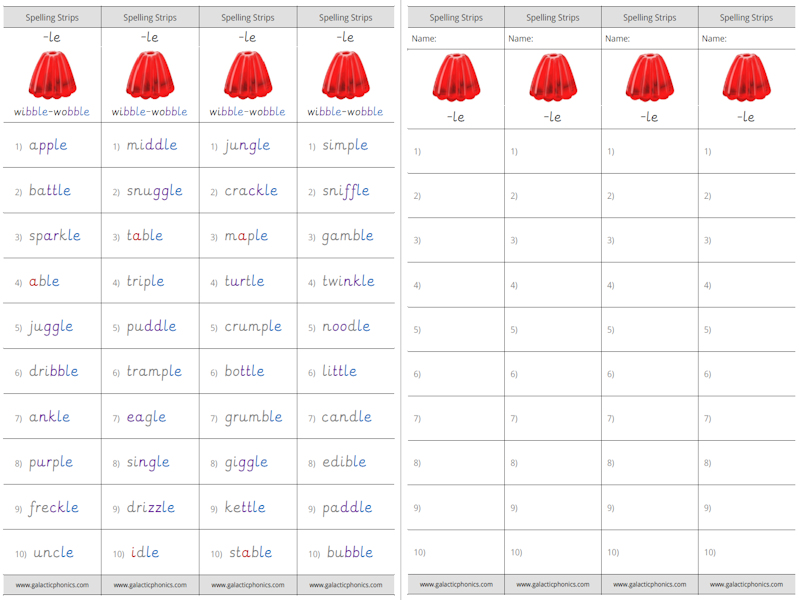 le phonics worksheets and games - Galactic Phonics