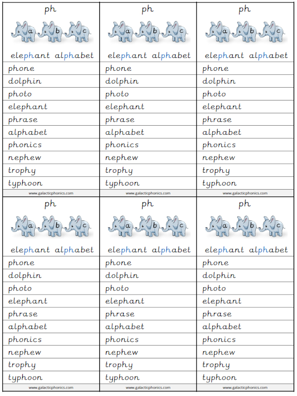 ph phonics worksheets and games - Galactic Phonics
