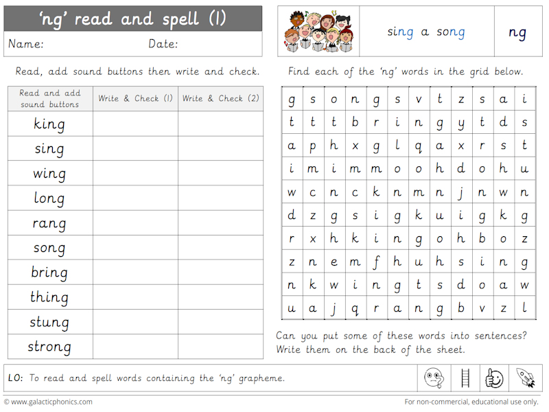 ng phonics worksheets and games - Galactic Phonics