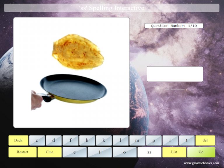 ss phonics worksheets and games - Galactic Phonics