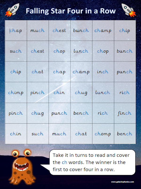 ch worksheets and games - Galactic Phonics