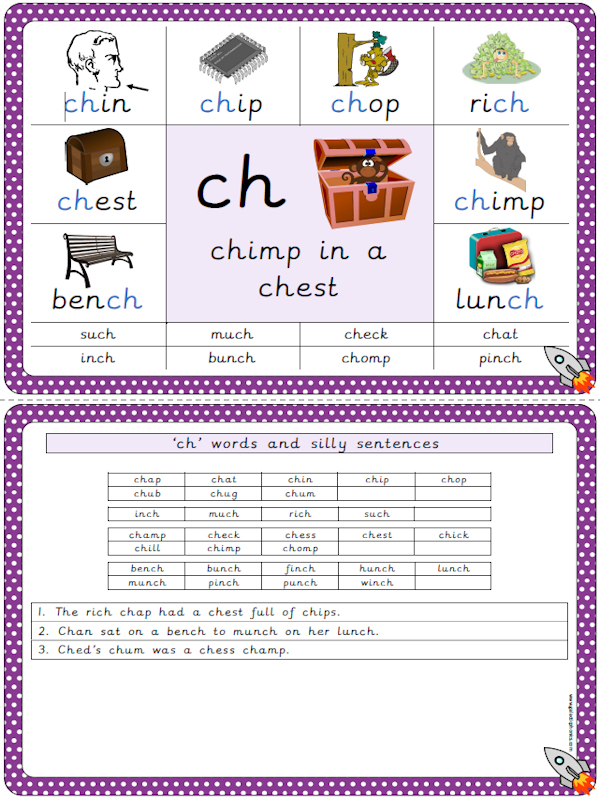 ch worksheets and games - Galactic Phonics