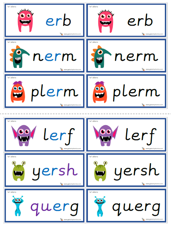'er' (stretched) worksheets, games and resources - Galactic Phonics