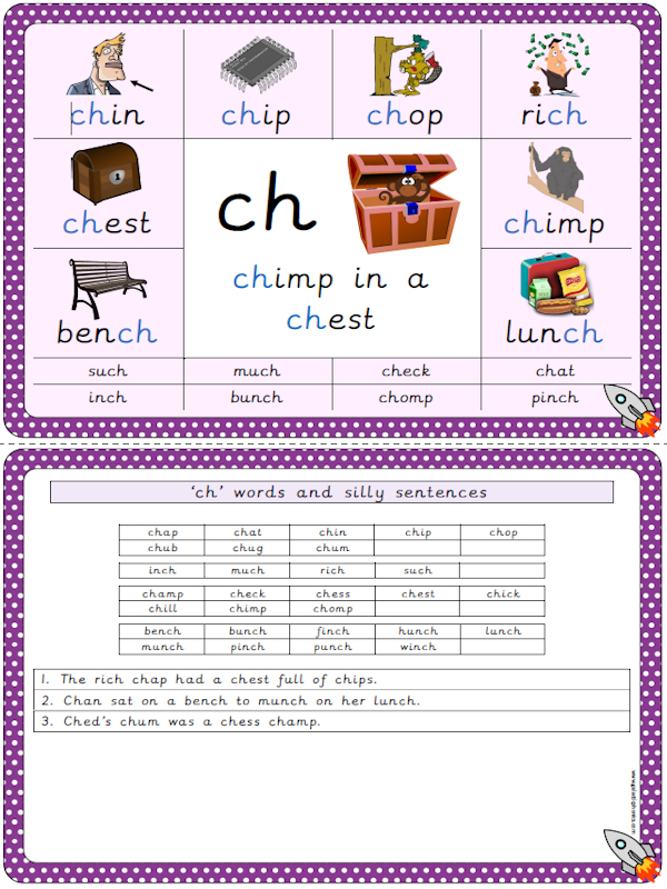 ch worksheets and games - Galactic Phonics