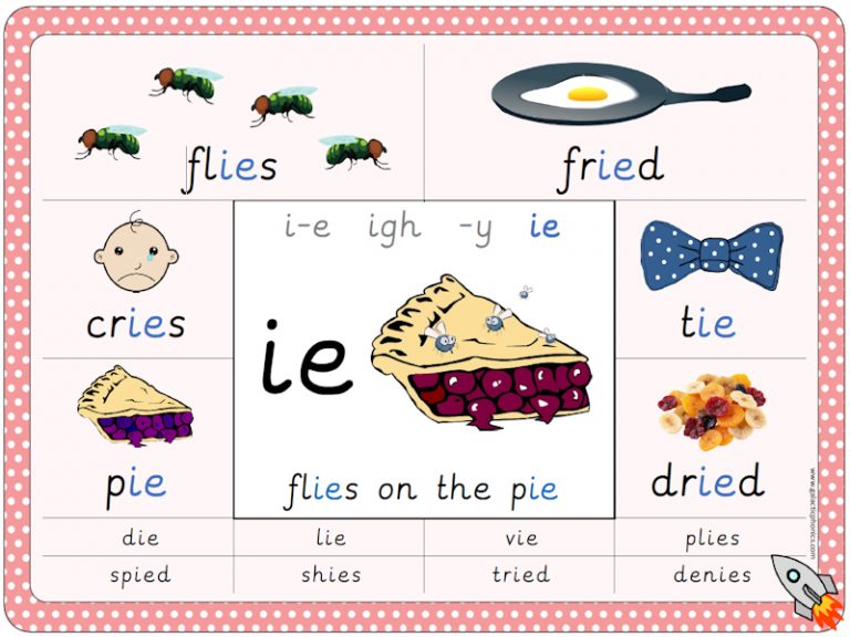 Free 'ie' (long i) worksheets and games - Galactic Phonics