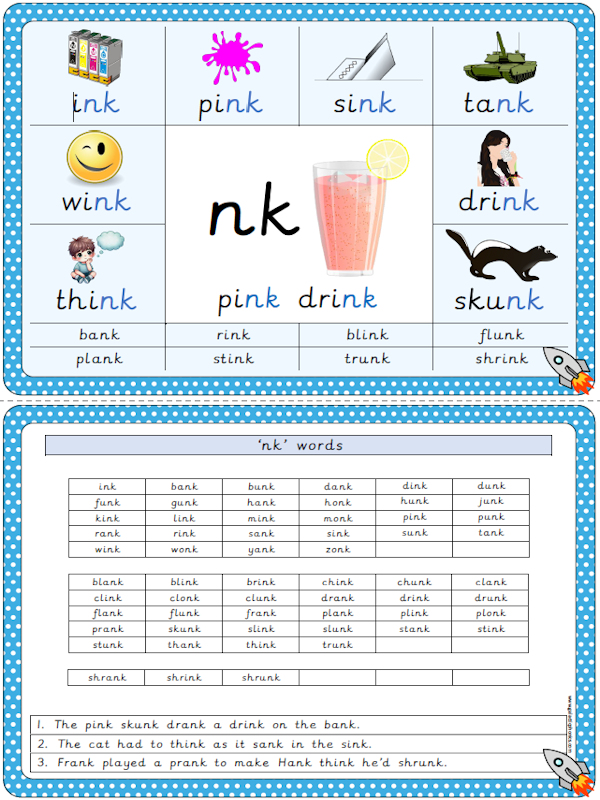 nk worksheets and games - Galactic Phonics