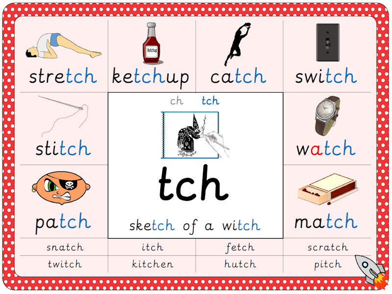 tch phonics worksheets and games - Galactic Phonics