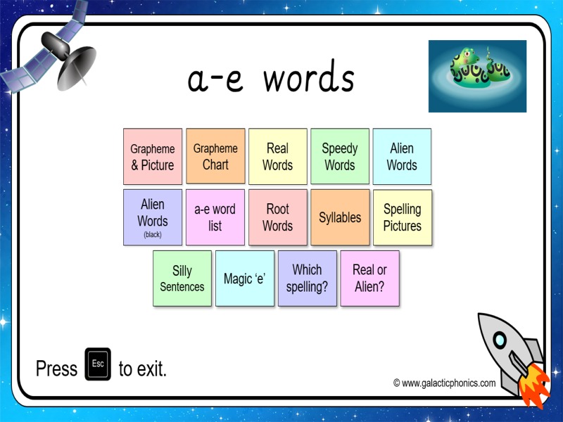 Free 'a-e' (split digraph) worksheets and games - Galactic Phonics