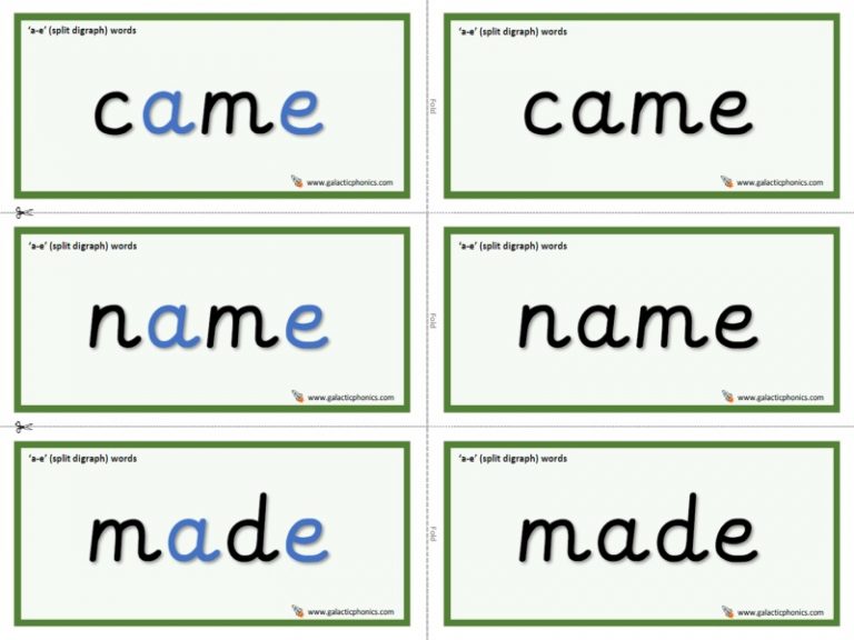 Free 'a-e' (split digraph) worksheets and games - Galactic Phonics