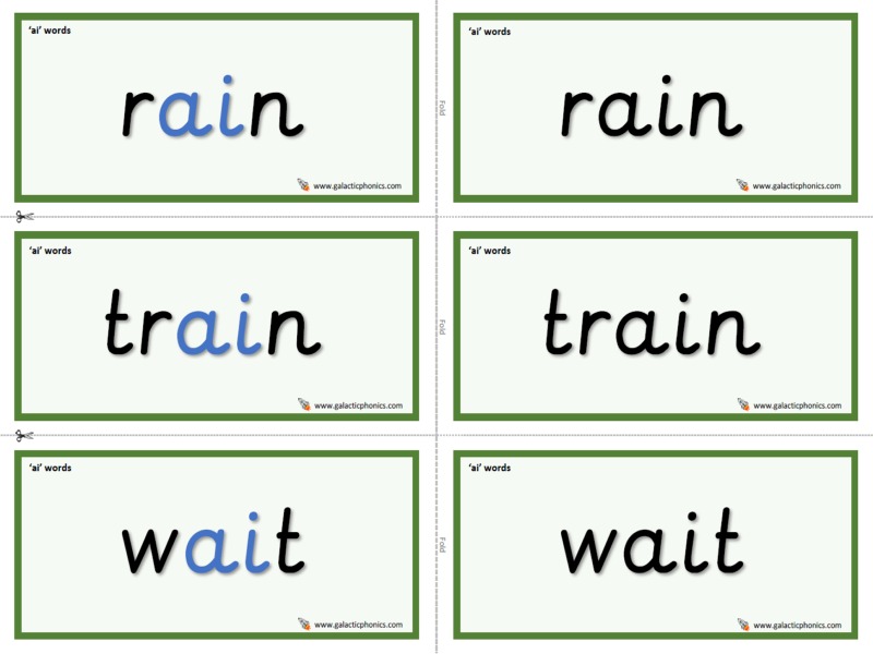 Free 'ai' worksheets and games - Galactic Phonics