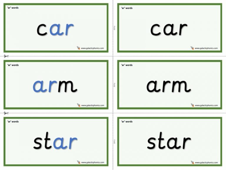 'ar' phonics worksheets and games - Galactic Phonics