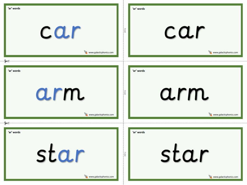 'ar' phonics worksheets and games - Galactic Phonics