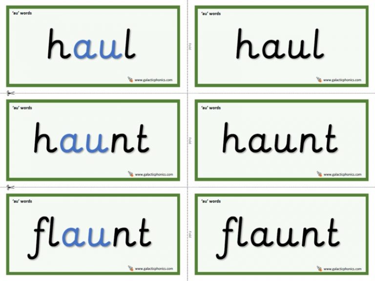 au phonics worksheets and games - Galactic Phonics