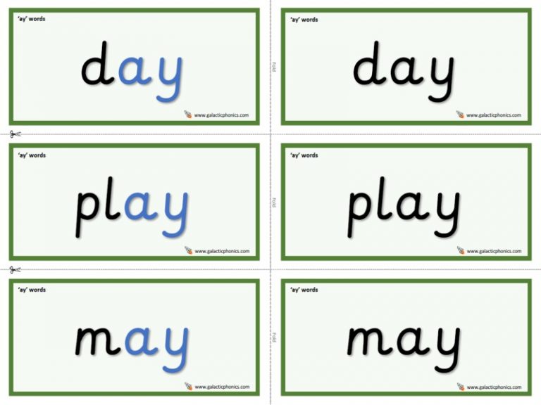 Free 'ay' worksheets and games - Galactic Phonics