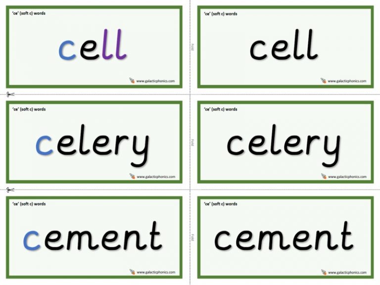 soft c phonics worksheets and games - Galactic Phonics