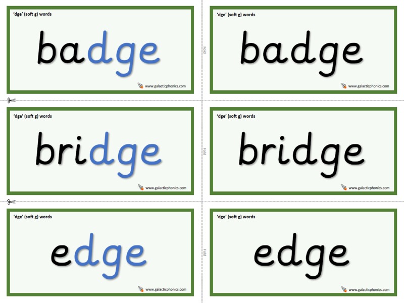 soft g phonics worksheets and games - Galactic Phonics