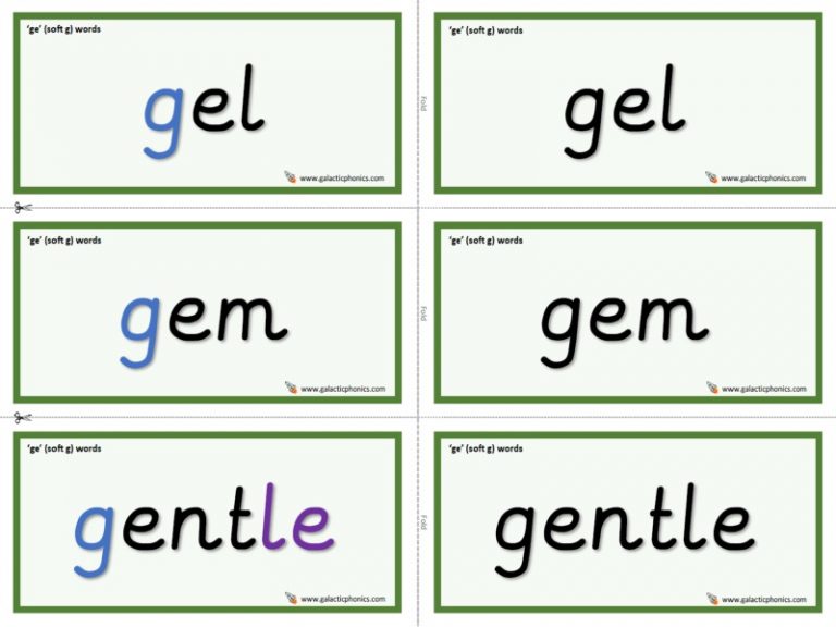 soft g phonics worksheets and games - Galactic Phonics