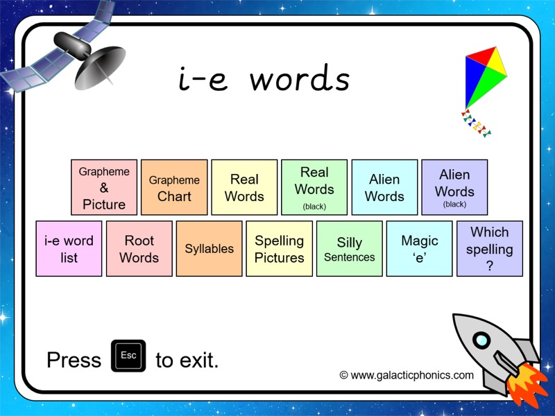 Ie Split Digraph Worksheets And Games Galactic Phonics