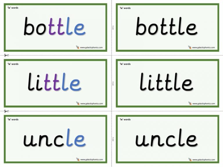 le phonics worksheets and games - Galactic Phonics