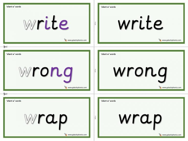 silent w phonics worksheets and games - Galactic Phonics