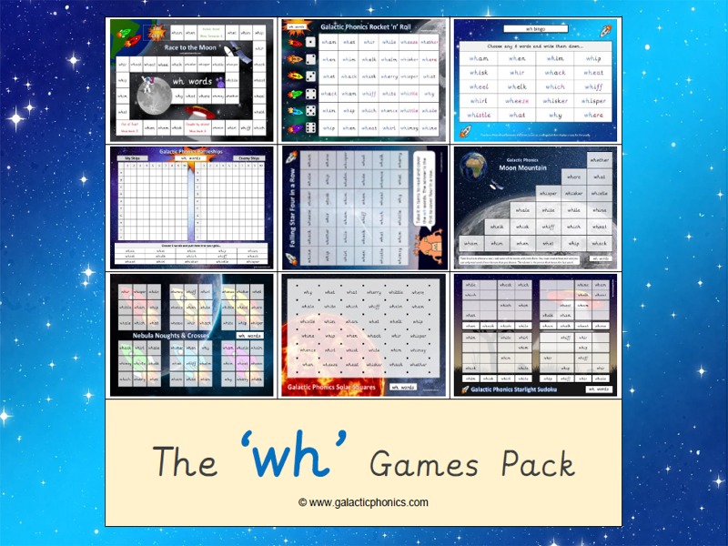 wh phonics worksheets and games - Galactic Phonics