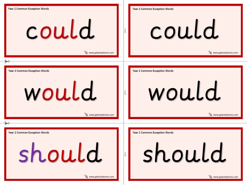 Year 2 Common Exception Words - Galactic Phonics