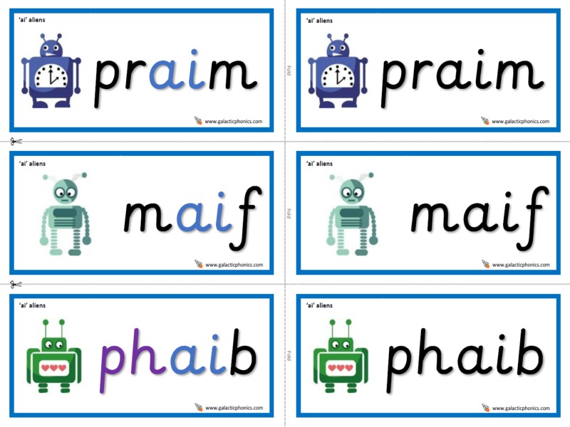 Free 'ai' worksheets and games - Galactic Phonics