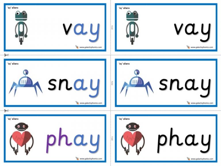 Free 'ay' worksheets and games - Galactic Phonics